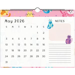 Cute Cats 2026 Wall Calendar - Playful Monthly Planner - Etsy