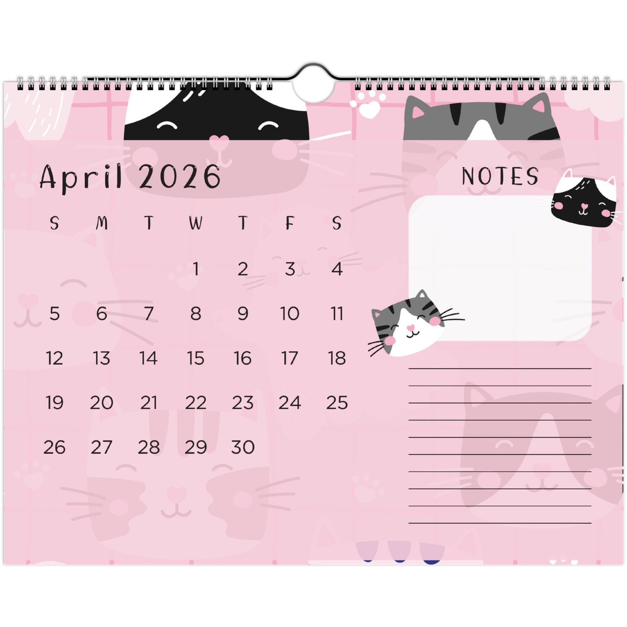 Cute Cats 2026 Horizontal Wall Calendar - Customizable & Eco-friendly ...