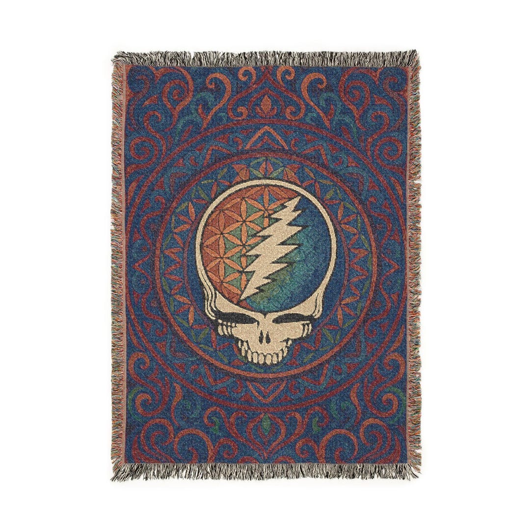 Grateful Dead Blanket | Steal Your Face, Jamband Bedding, Woven Blanket ...
