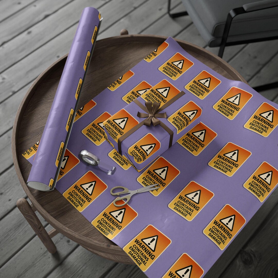 Emotional Damage Warning Wrapping Paper, Funny Gift Wrap - Etsy