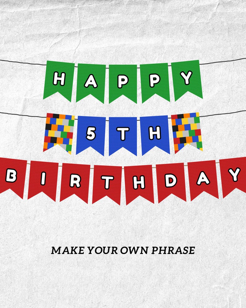Building Block Birthday Banner Printable | Block Party Decor | Build ...