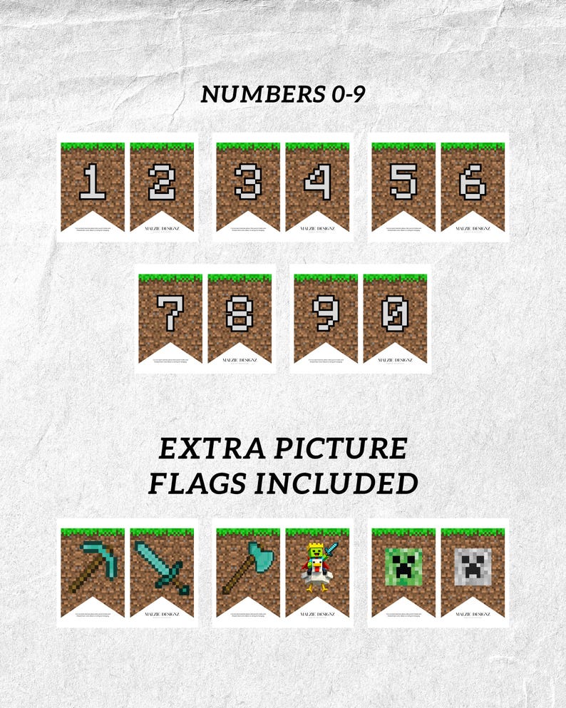 Pixel Game Birthday Banner | Full Alphabet & Numbers | Video Game Party ...