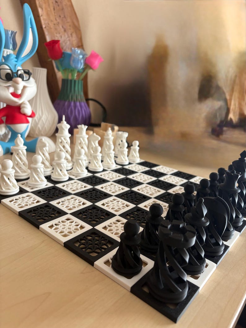 Original 3D Printed Chess Set – Complete Chessboard in PLA – Unique ...
