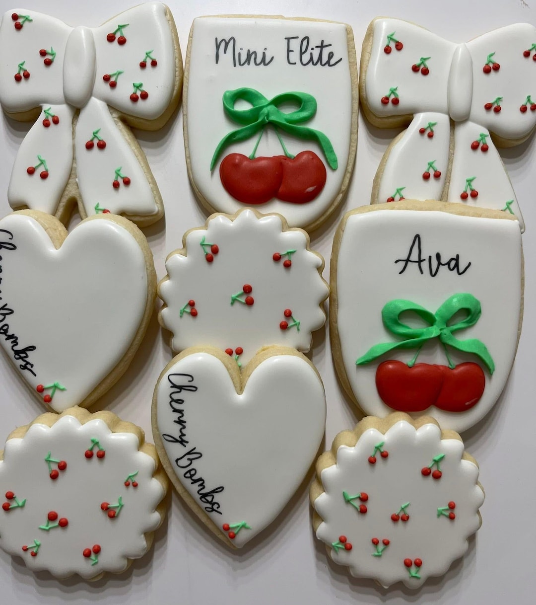 Cherry Design Sugar Cookies - Etsy