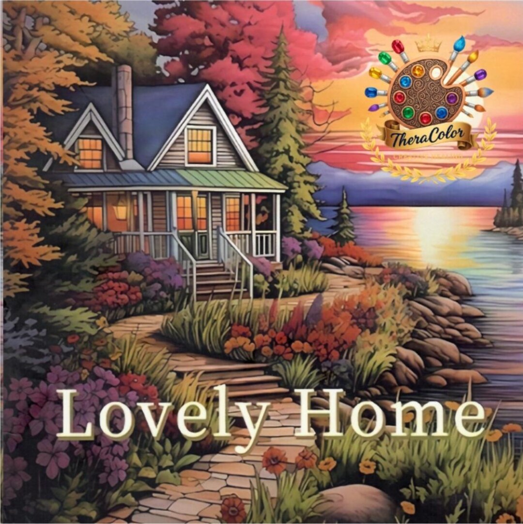 Lovely Home Calm Nature Coloring Pages – Printable Adult Coloring Book ...