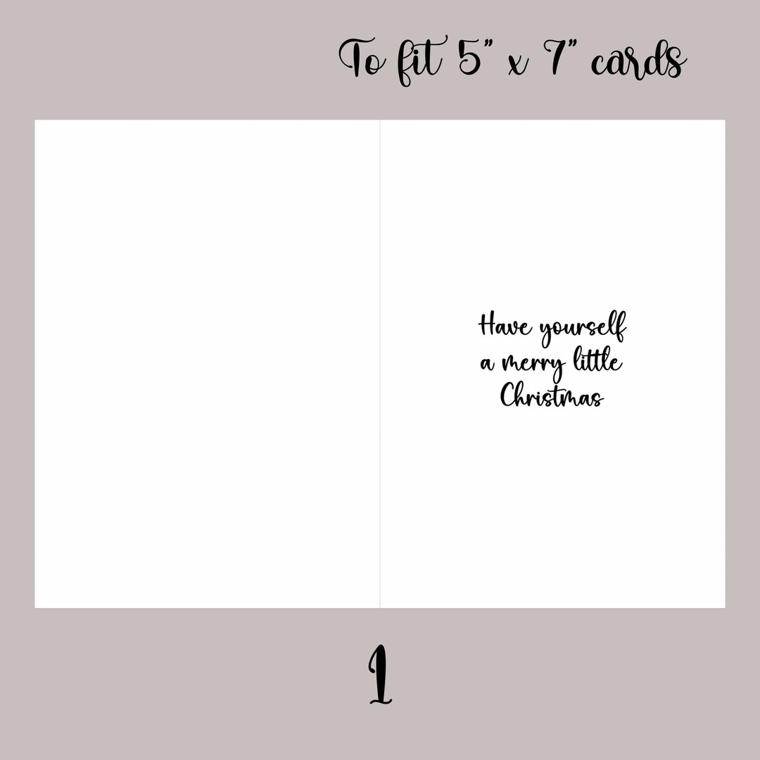Christmas Inserts 5” X 7” for Card Making Set of 20 Choice of Fonts ...