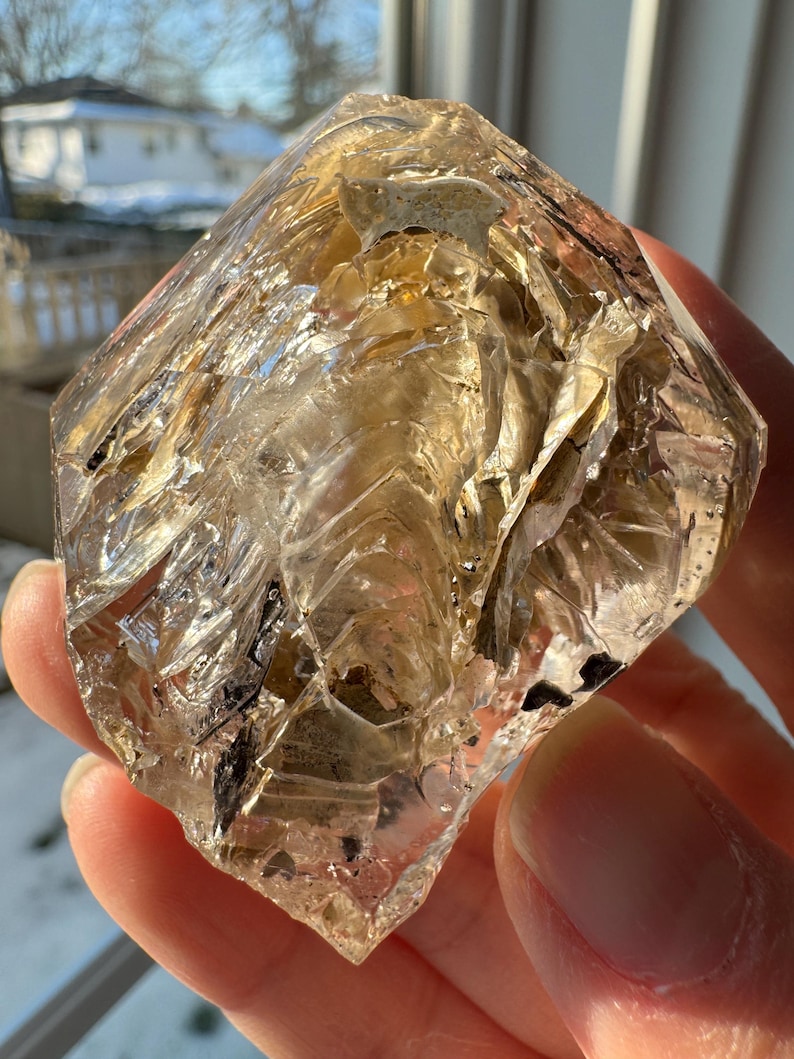 Herkimer-style Diamond Quartz With Skeletal Internal Channels, Yellow ...