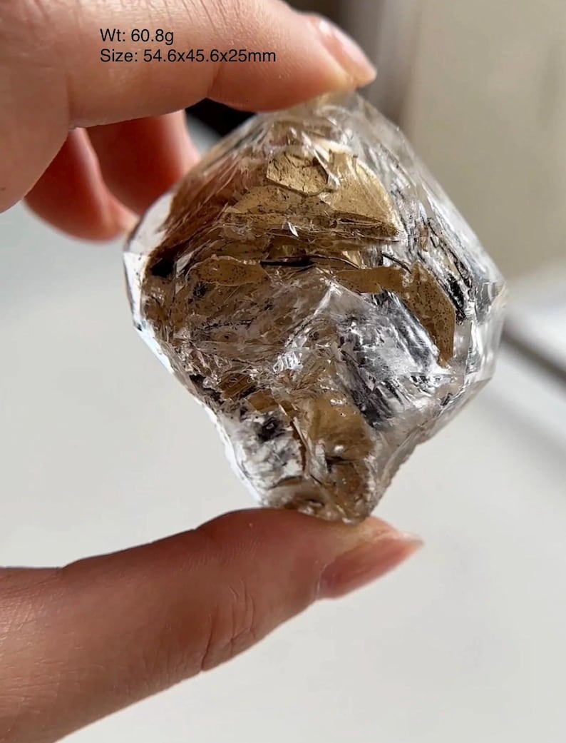 Herkimer-style Diamond Quartz With Skeletal Internal Channels, Yellow ...