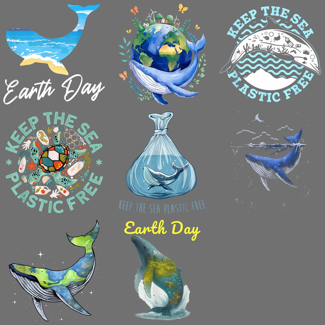 Earth Day Restore Earth Whale Art Save the Planet PNG - Etsy