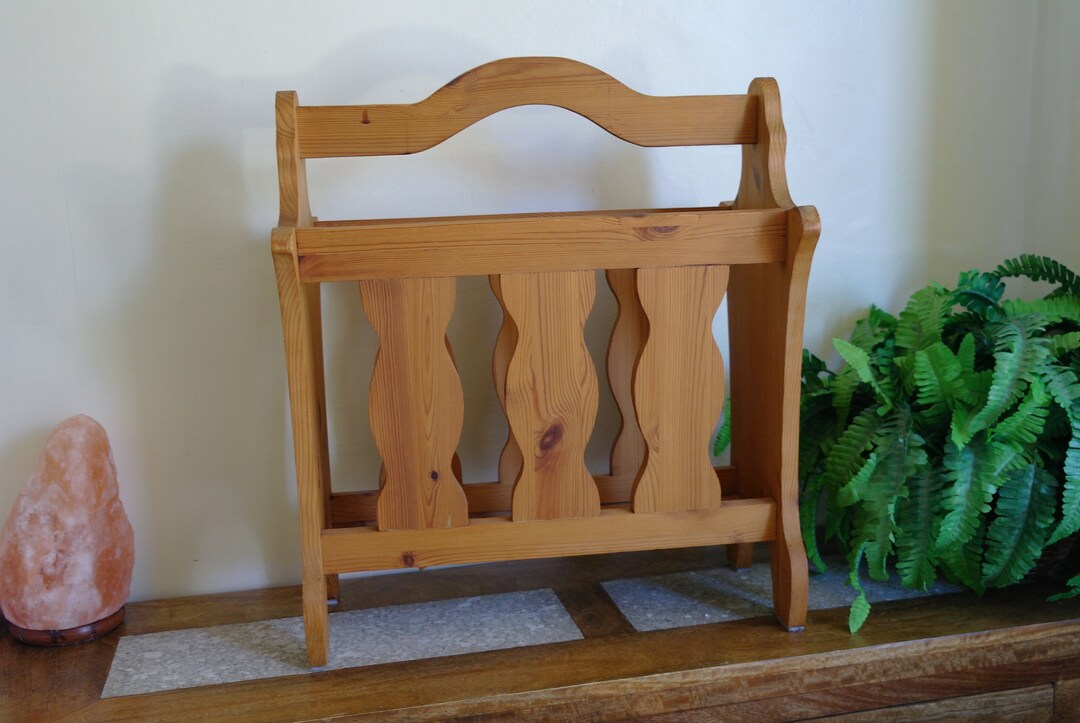 Vintage Large Pine Magazine Rack. - Etsy UK
