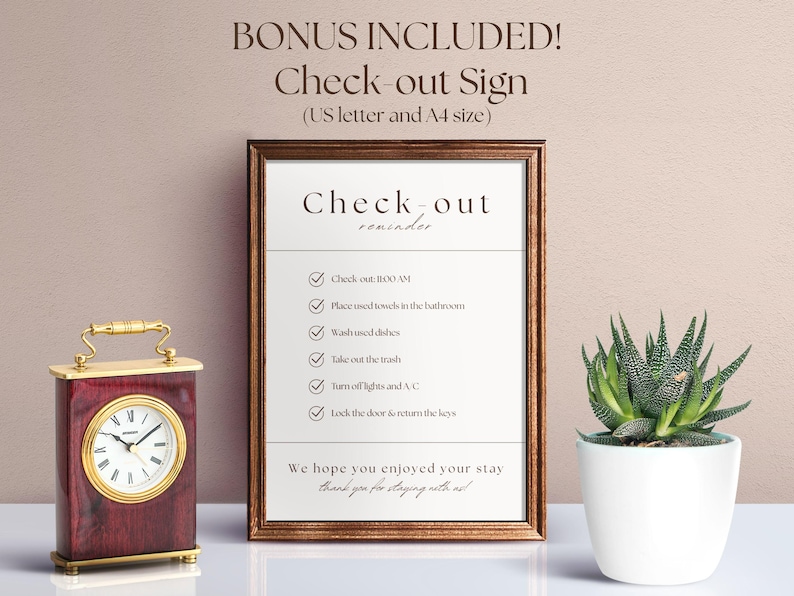 Airbnb Guest Guide Template, Editable Canva Check-in & Check-out ...