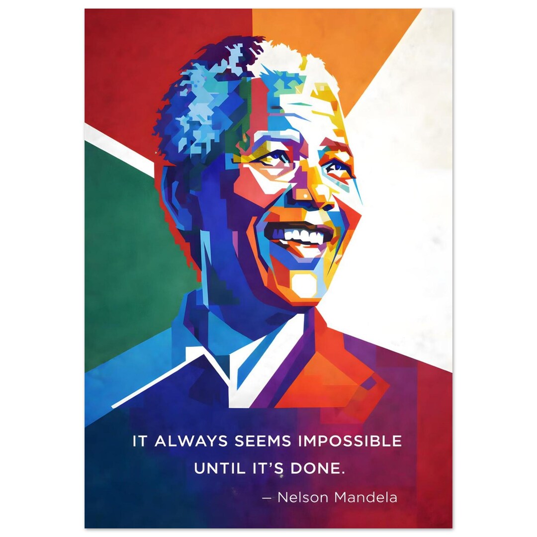 Nelson Mandela Inspirational Poster | WPAP Style Pop Art | Motivational ...