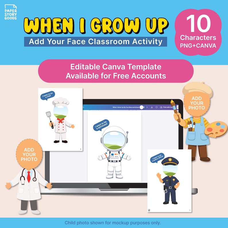Classroom Career Day Activity – Add Your Face, 10 Jobs (PNG + Canva) - Etsy