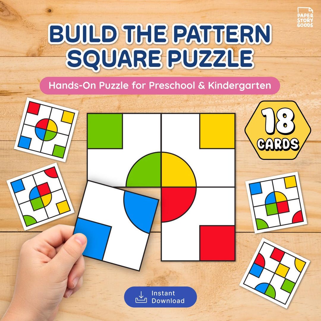 Build the Pattern Square Puzzle – Hands-on Pattern Game for Preschool ...