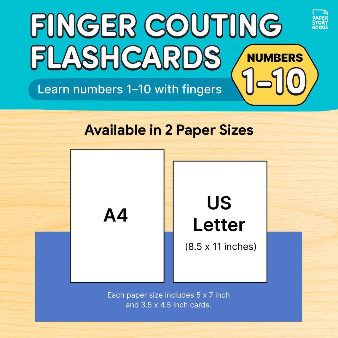 Finger Counting Flashcards Number 1–10 With Fingers Printable PDF Math ...
