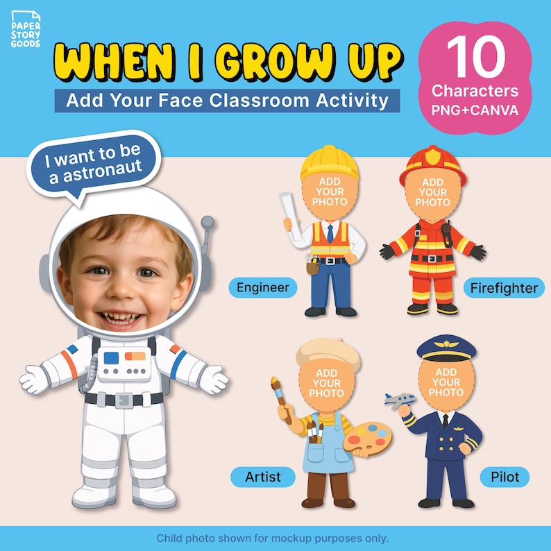 Classroom Career Day Activity – Add Your Face, 10 Jobs (PNG + Canva) - Etsy