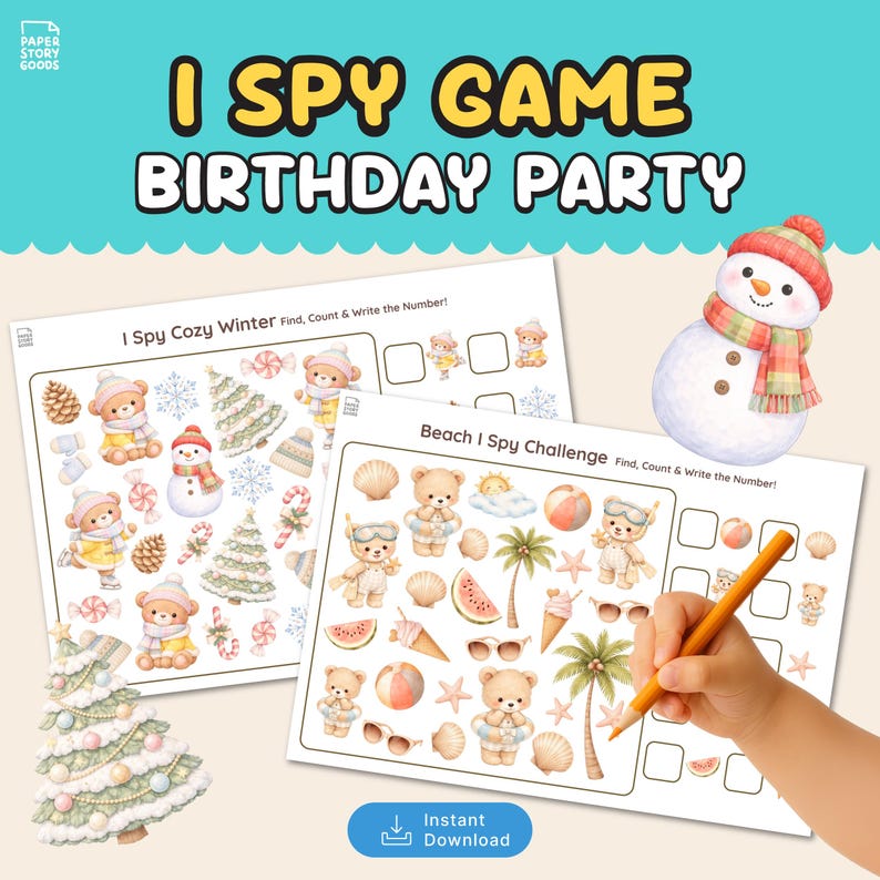 I Spy Seasonal Bundle Summer, Rainy and Winter | Preschool Find, Count ...