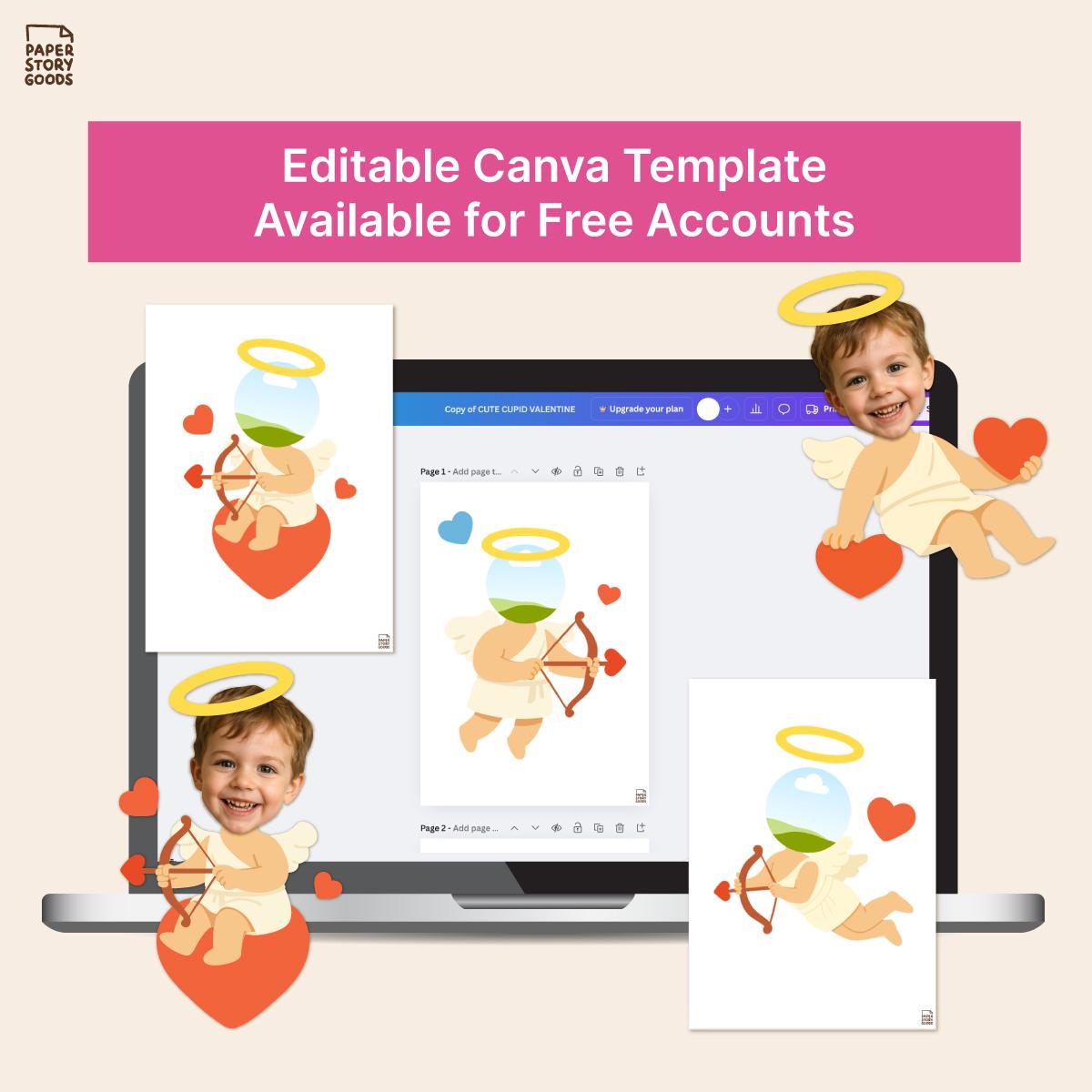 Cute Cupid Valentine PNG Set – Add Your Child’s Photo – 9 PNG Poses and ...