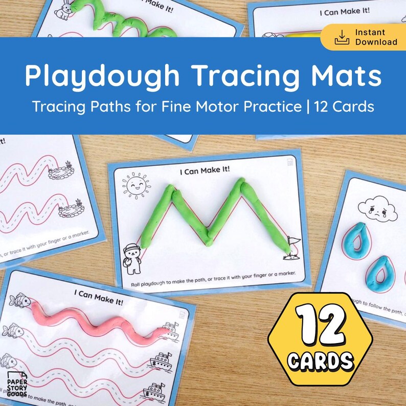 Playdough Tracing Mats – Fine Motor & Pre-writing Practice (PDF) - Etsy