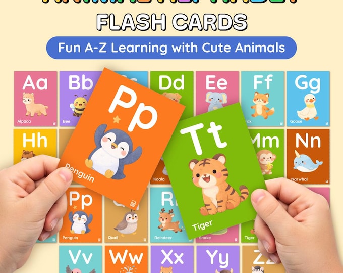 Animal Alphabet Flashcards: Montessori ABC Printable (digital Download ...