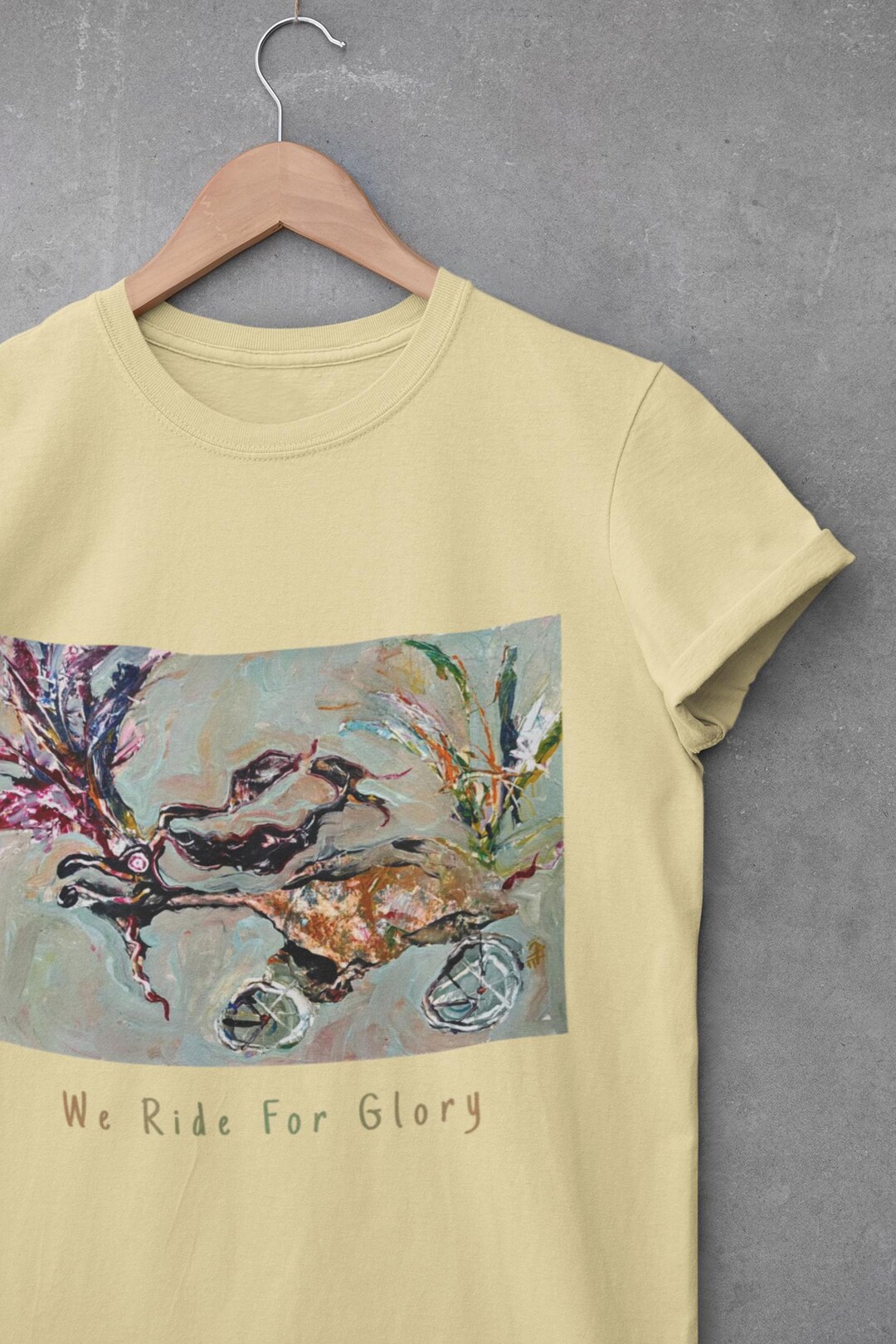 Goat Cyclist Art T Shirt, Surreal Animal Graphic Tee, Unisex Comfort ...