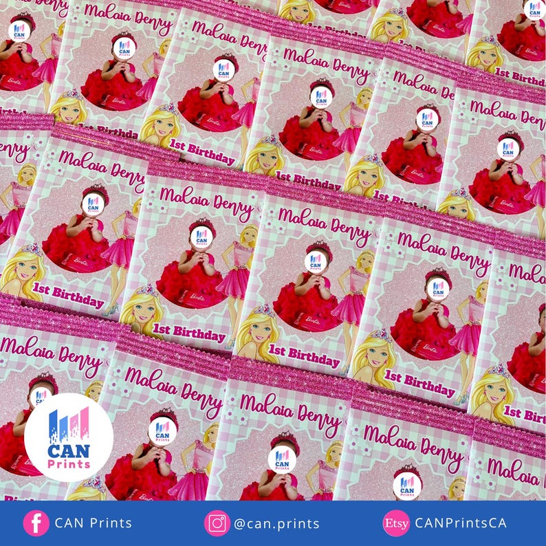 Barbie Chip Bag Printable | Birthday Party Favour Templates | With ...