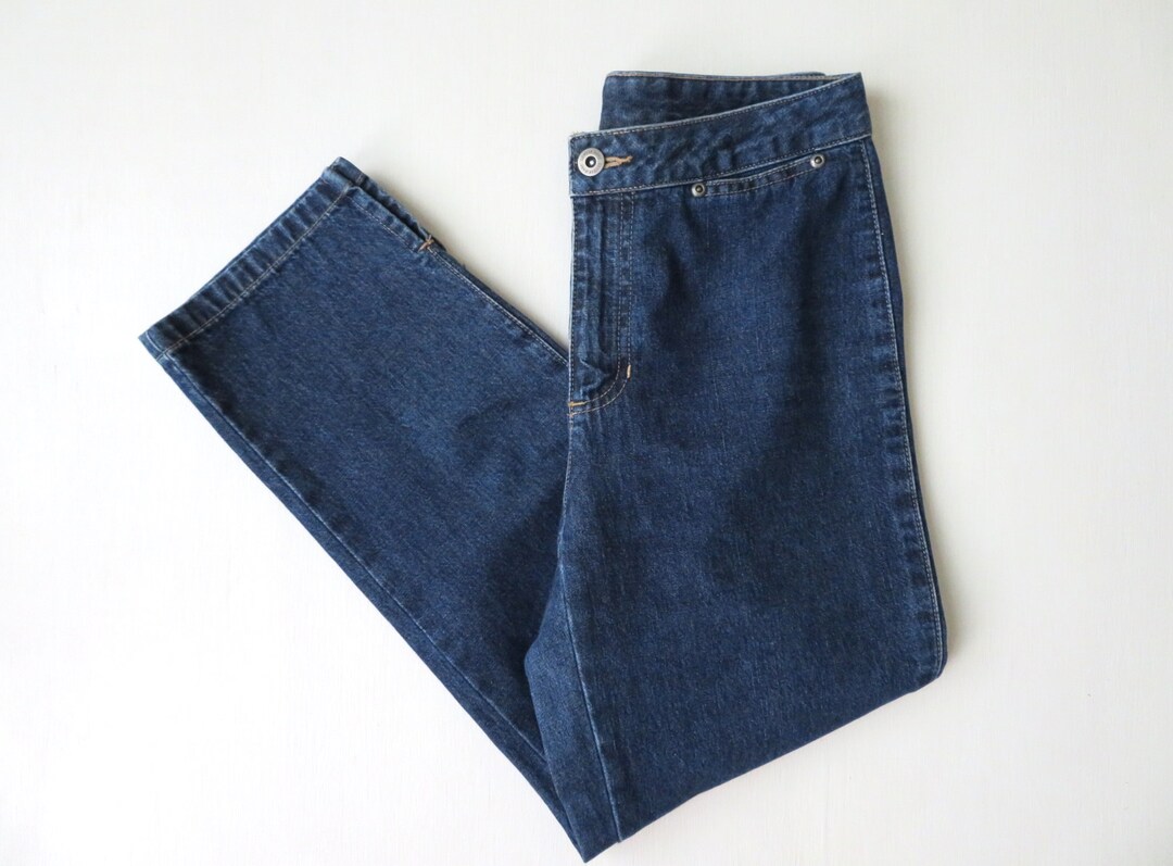 Cropped Jeans, Ankle Length Capris, Indigo Blue Denim Jeans, Vintage ...