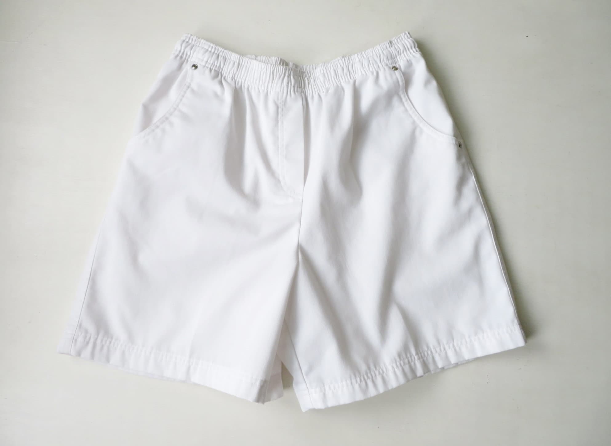 Shorts blancos con bolsillos y cintura elástica shorts de | Etsy