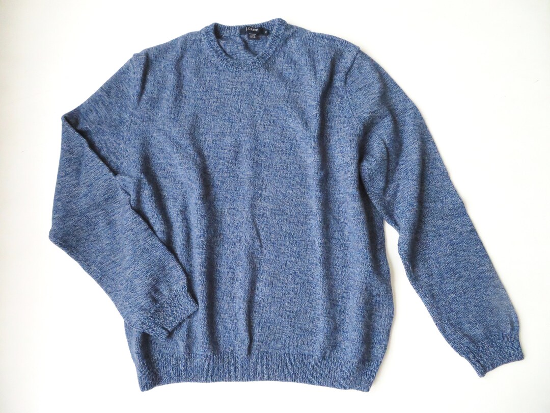 Vintage 80s J Crew Merino Wool Sweater: Blue Heather Crewneck - Etsy