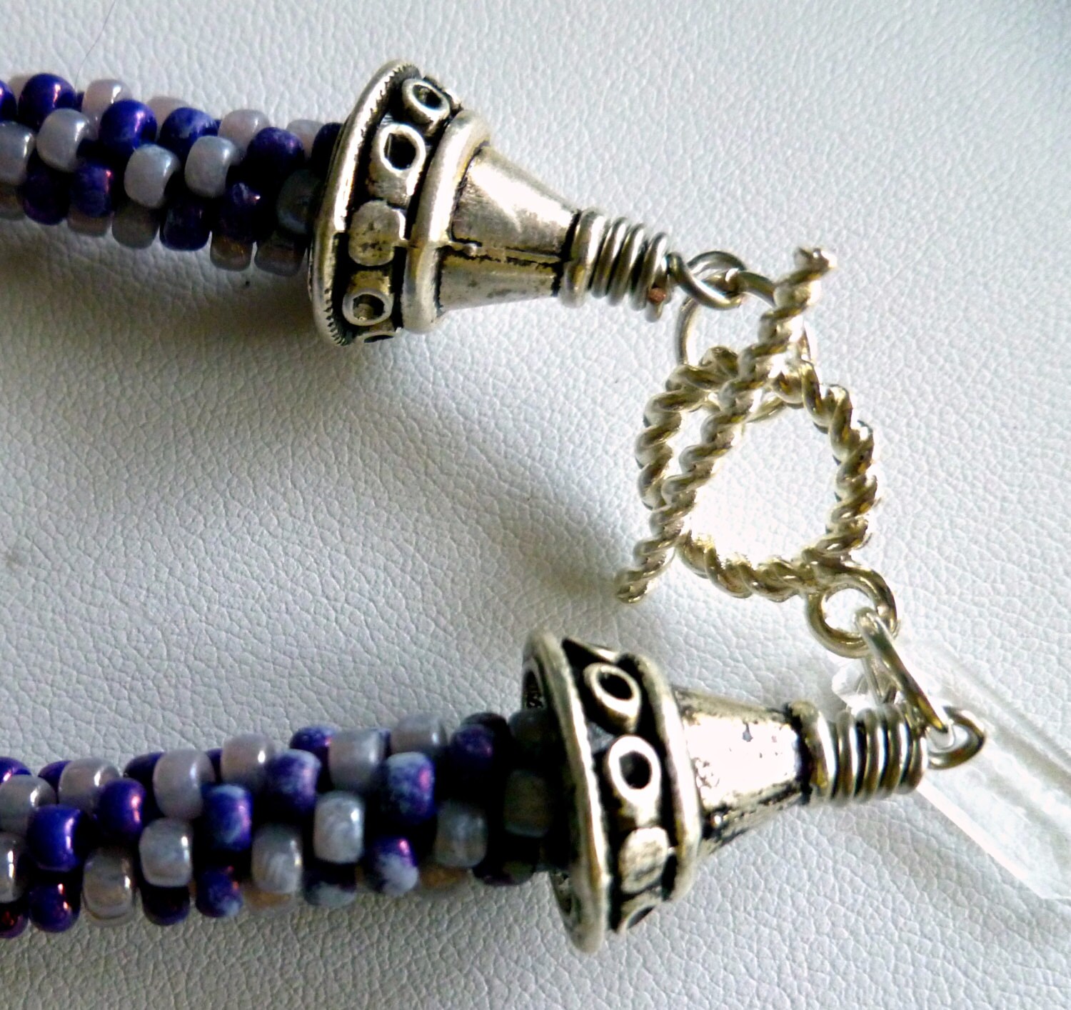 Lavender Jasper Beaded Kumihimo Necklace Statement Necklace - Etsy