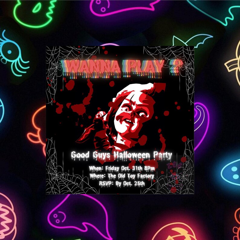 Editable Chucky Birthday Invitation – Canva Invite – Instant Download ...