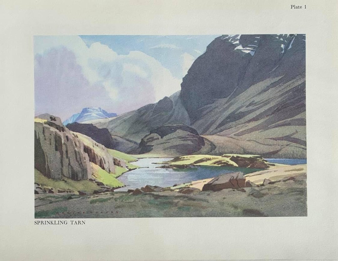 1960 Original Vintage Plate 'sprinkling Tarn' Illustrated by W Heaton ...