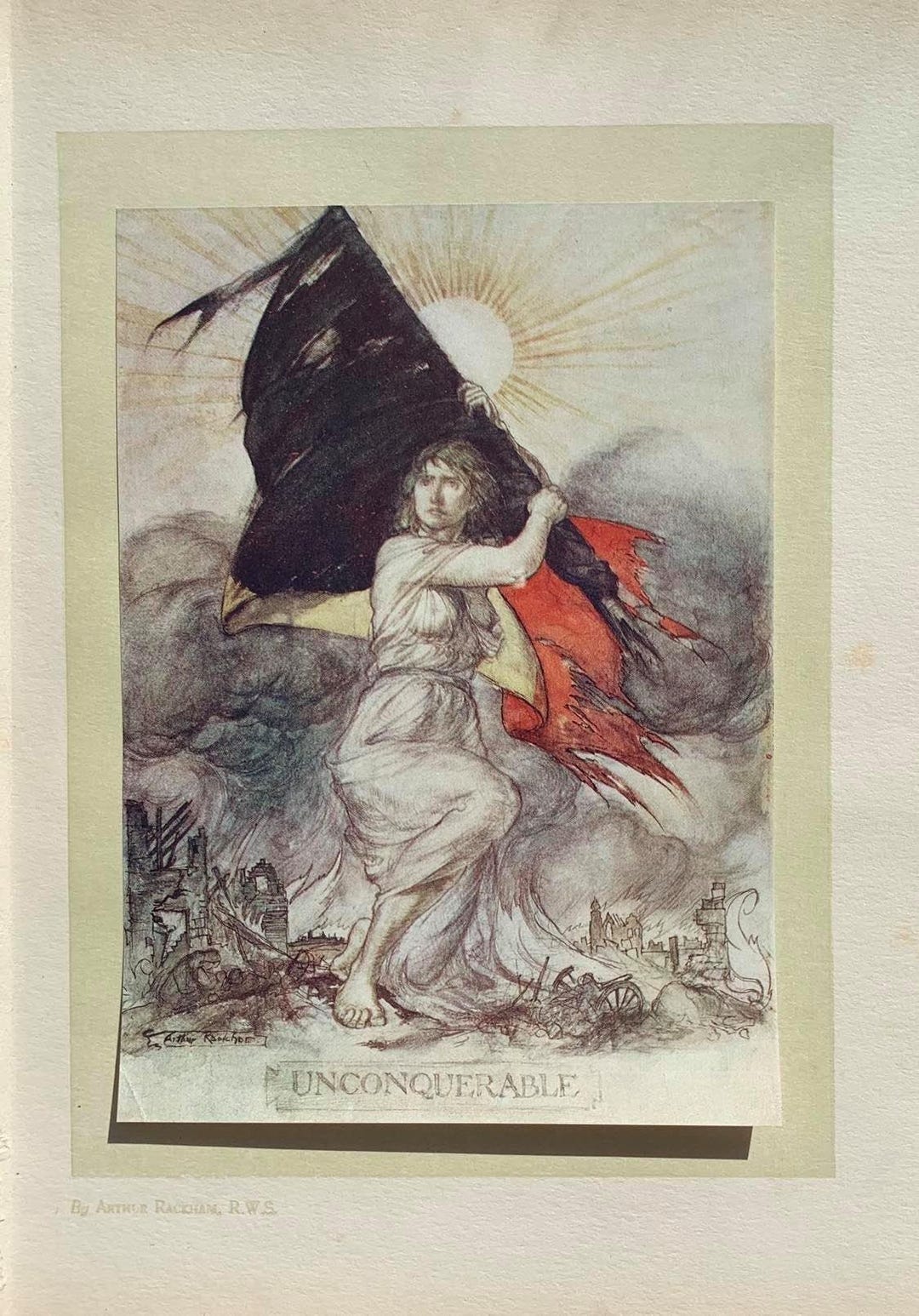 1914 Original Vintage Print 'unconquerable' by Arthur Rackham, R.w.s ...