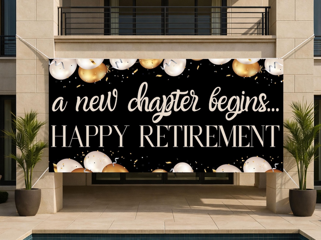 Funny Retirement Banner for Coworker, Vinyl Party Backdrop for Boss ...