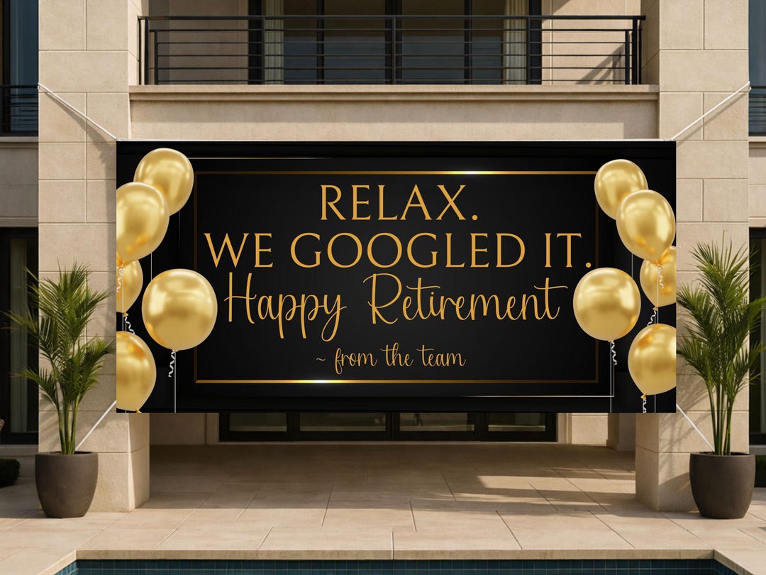 Funny Retirement Banner for Coworker, Vinyl Party Backdrop for Boss ...