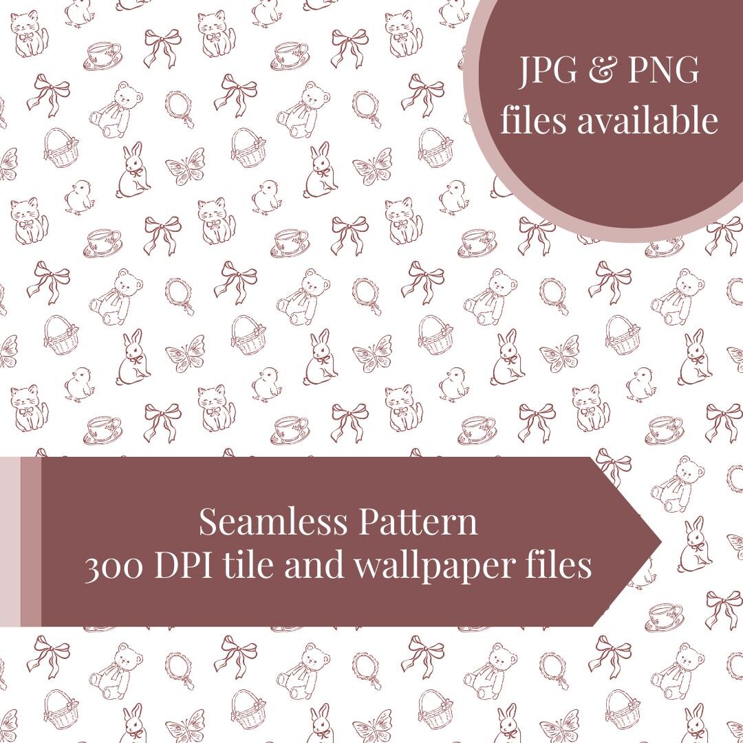Dainty Spring Toile Seamless Pattern - 300 DPI PNG and JPG Tile and ...
