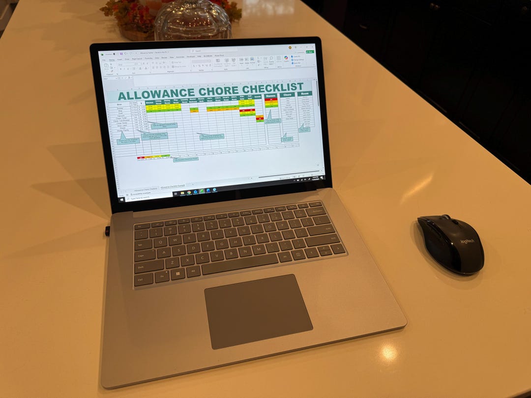 Allowance Chore Checklist • Editable Excel Template • Kids Allowance ...
