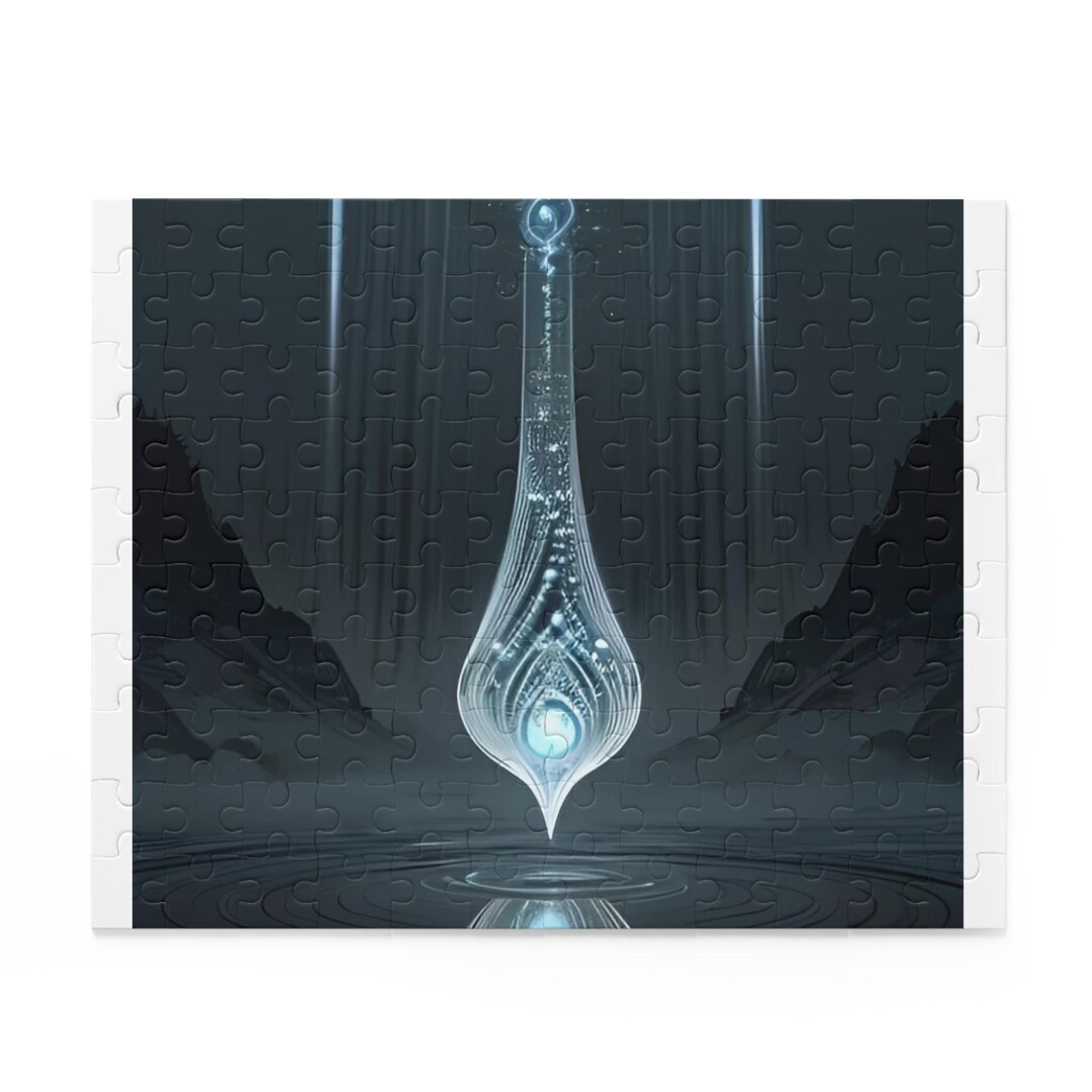 Jigsaw Puzzle - Mysterious Glass Art, Droplets on Quiet Water ...