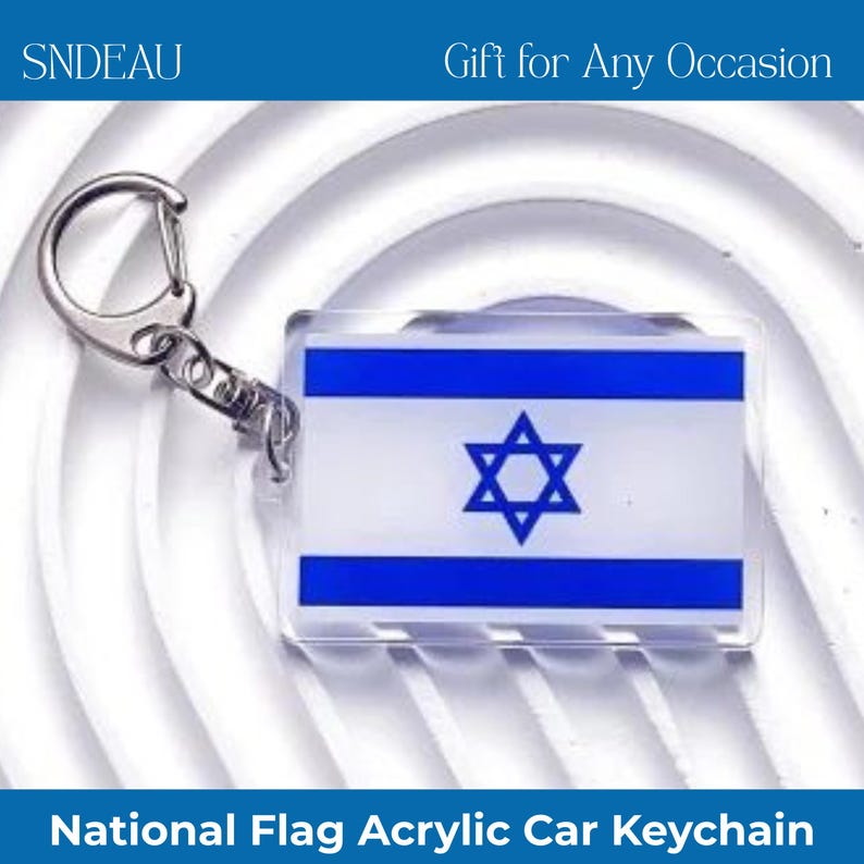 National Flag Acrylic Car Keychain - Etsy