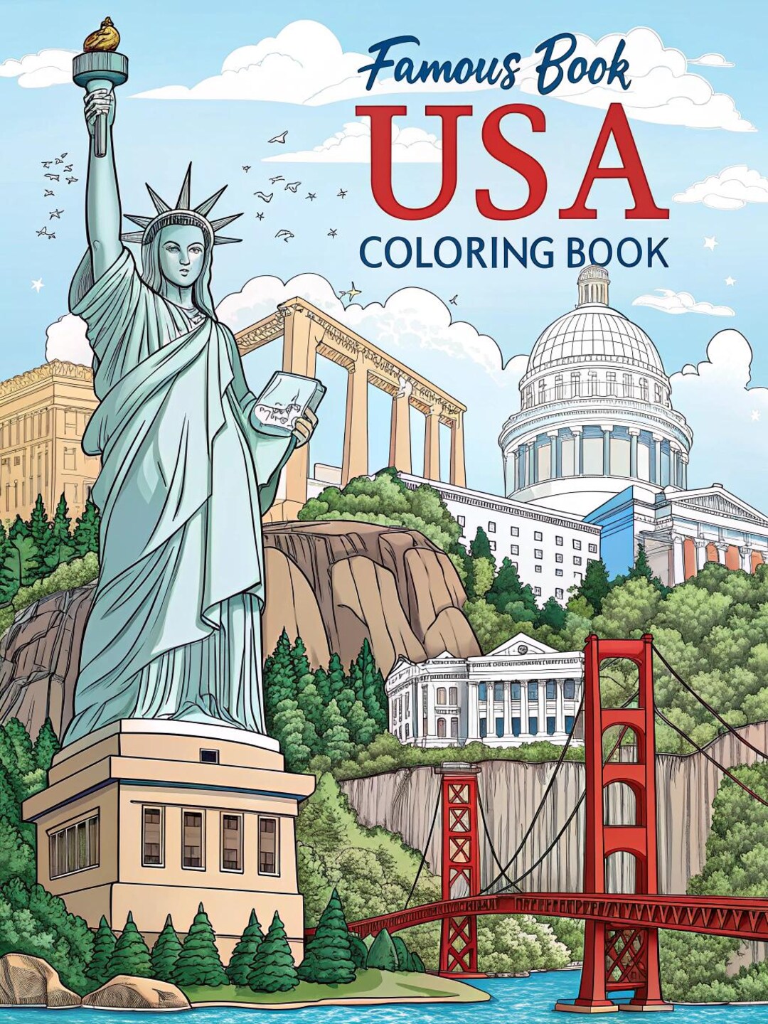 National Monuments Coloring Book, USA Geography, Road Trip Activity ...