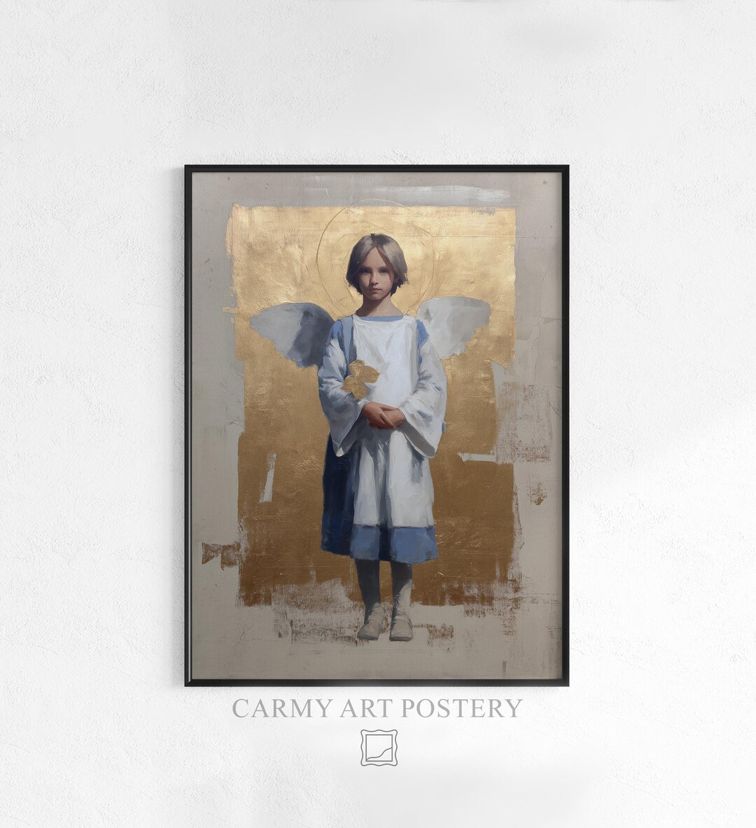 Vintage Archangel Gabriel Print - Moody Religious Wall Art, Classic ...