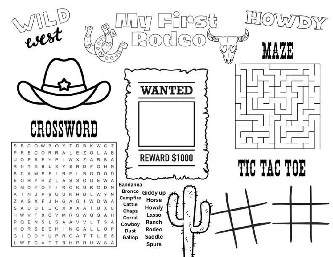 My First Rodeo Activity Sheet - Etsy