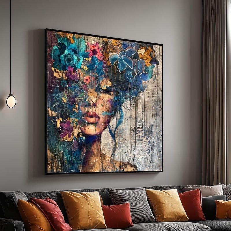Large Canvas Face Art - Etsy