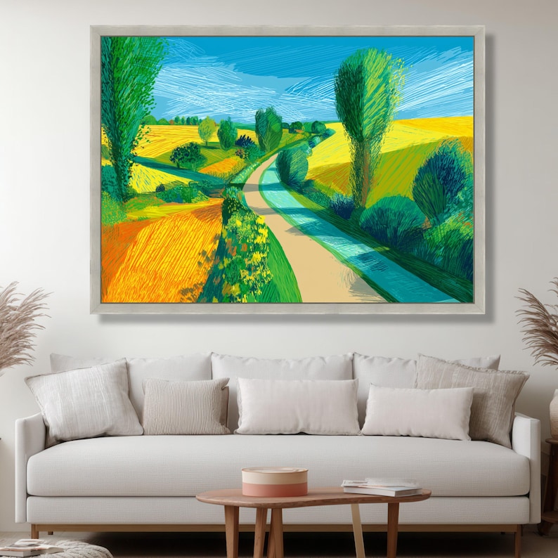 Vibrant Countryside Path Canvas, Colorful Nature Landscape, Scenic ...
