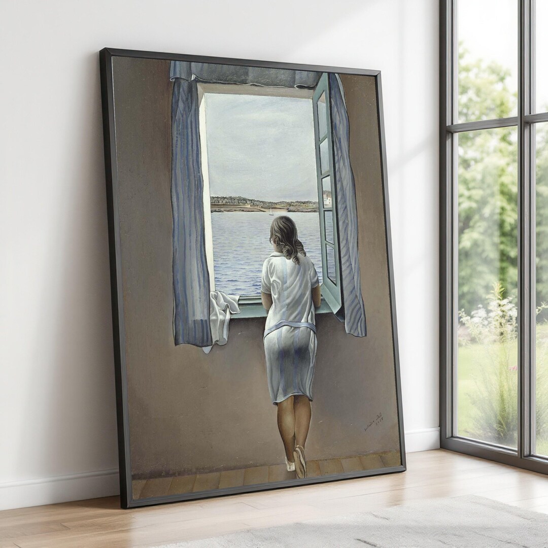 Girl at Window Canvas, Salvador Dali Art, Surrealism, Dreamy Landscape ...