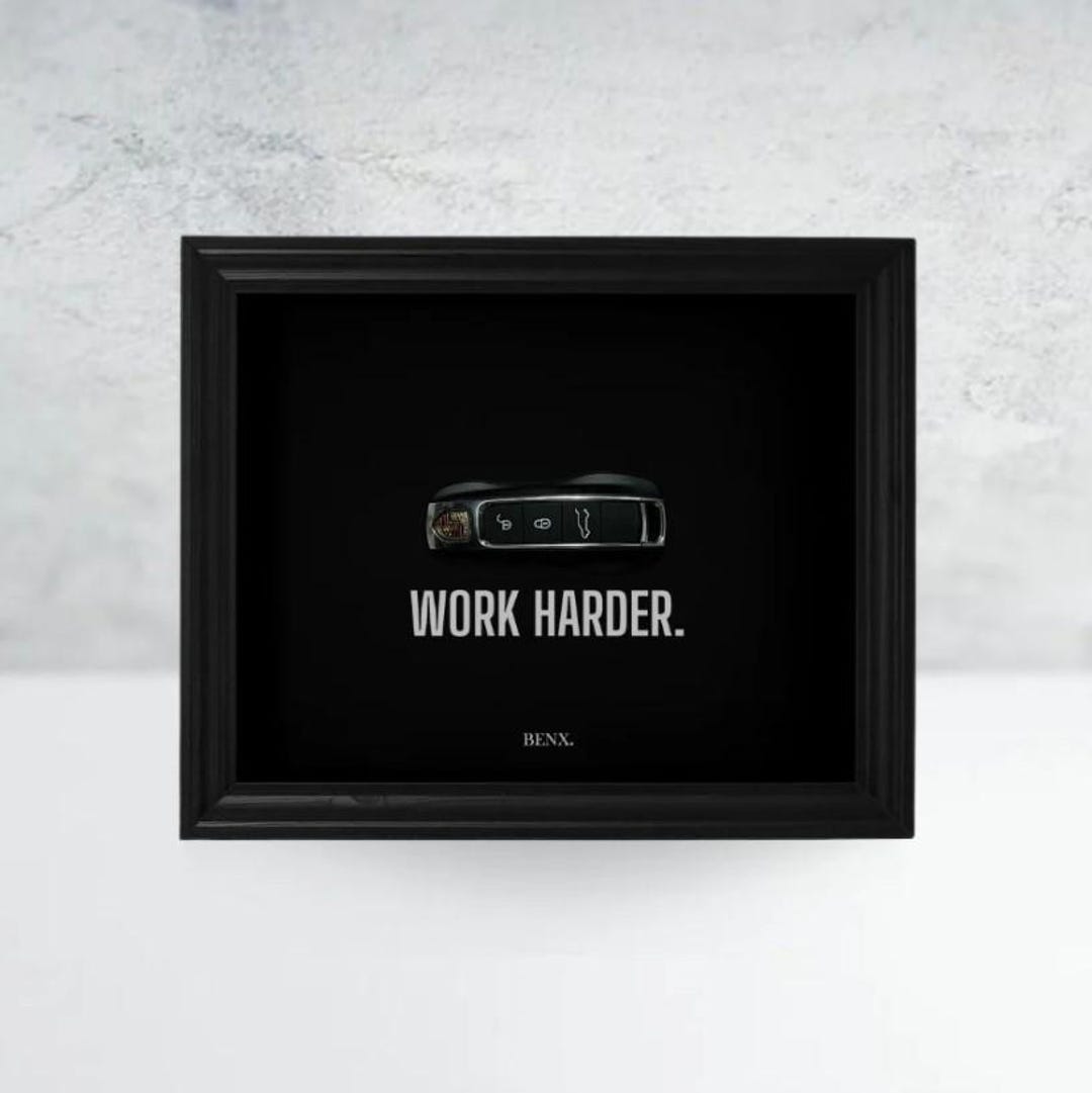 Porsche Key Frame – WORK HARDER Frame by Wideworldtr | Motivational ...