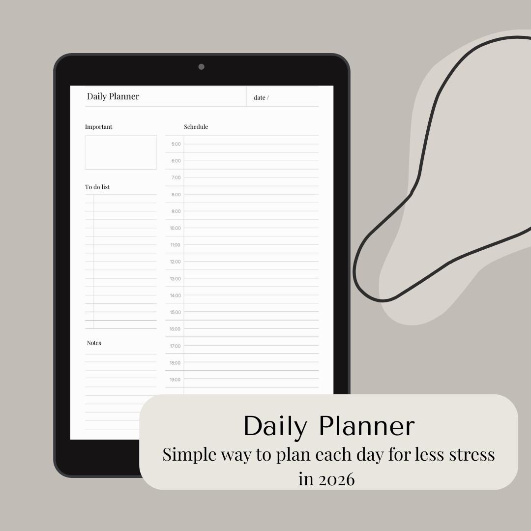 Minimalist Daily Planner Printable & Customisable Digital Download - Etsy