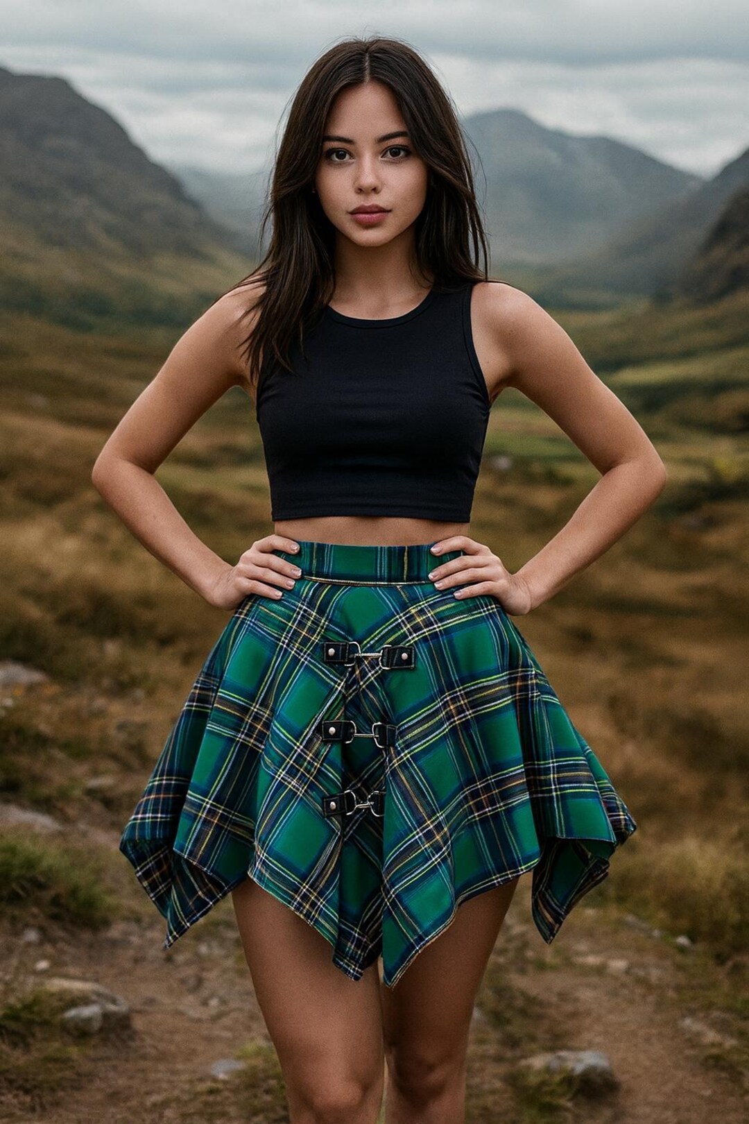 Scottish Custom Tartan Skirt Fairy Ladies Wool Pixie Skirts Traditional ...