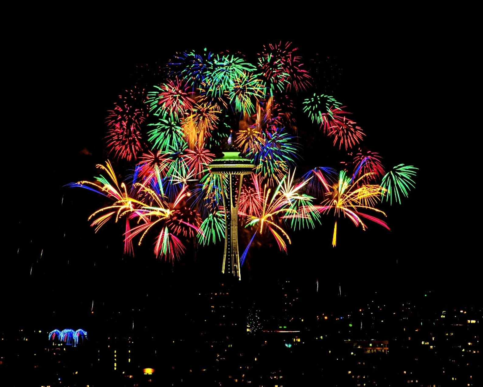 Fireworks Photo, Seattle Photo, Home Decor, Patriotic Decor, Wall Decor ...