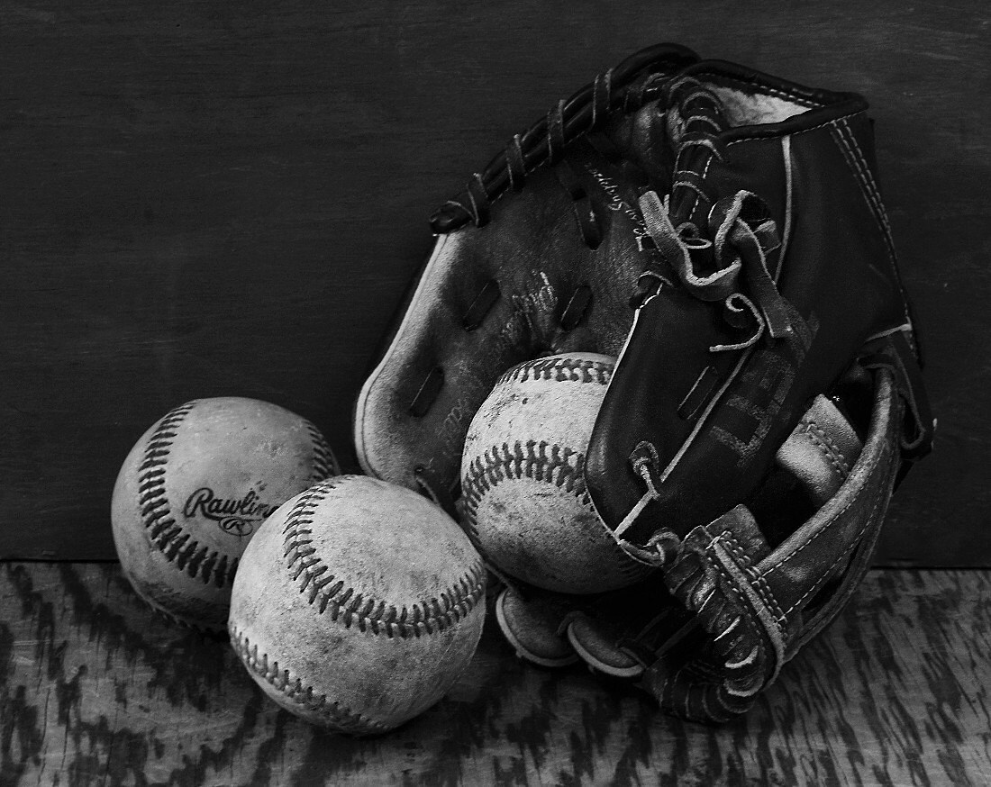 Softball Black And White Photography